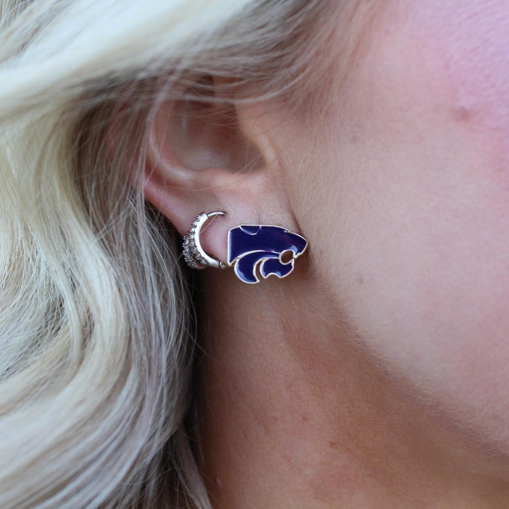 Kansas State Purple Powercat Stud Earring – Revelry Thread Co